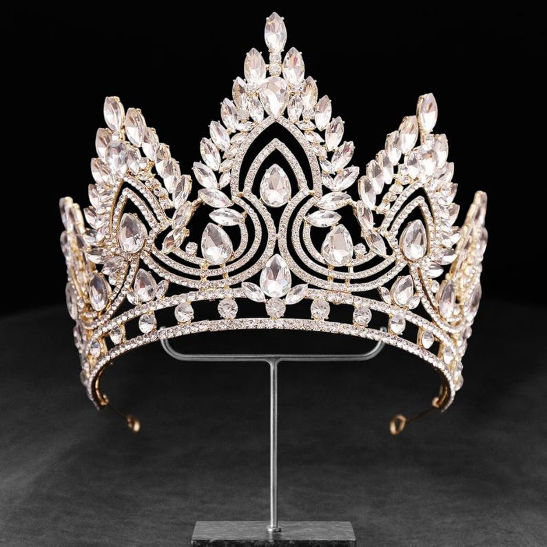 Royal Big Crystal King Queen Tiara | Pageant Prom Diadem | Bridal ...