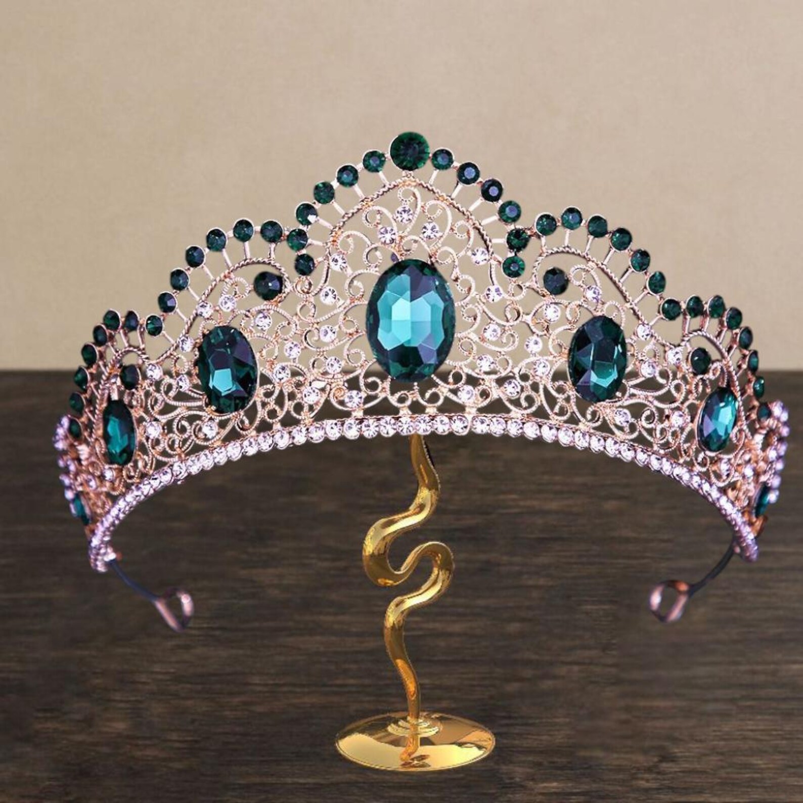 Handmade Bridal Blue Gemstone Queen Tiara – Luxury Headpiece - Etsy