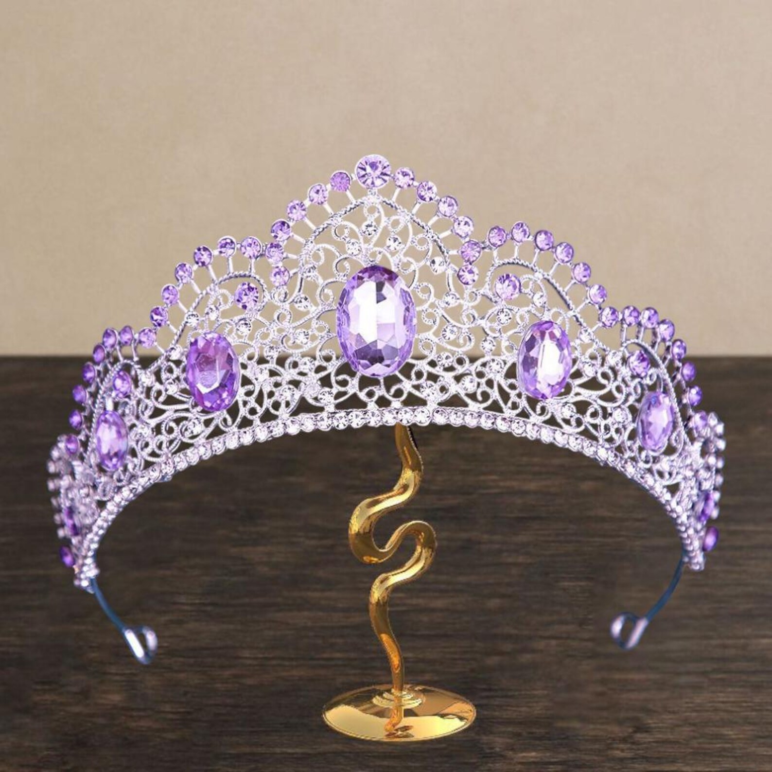 Handmade Bridal Blue Gemstone Queen Tiara – Luxury Headpiece - Etsy
