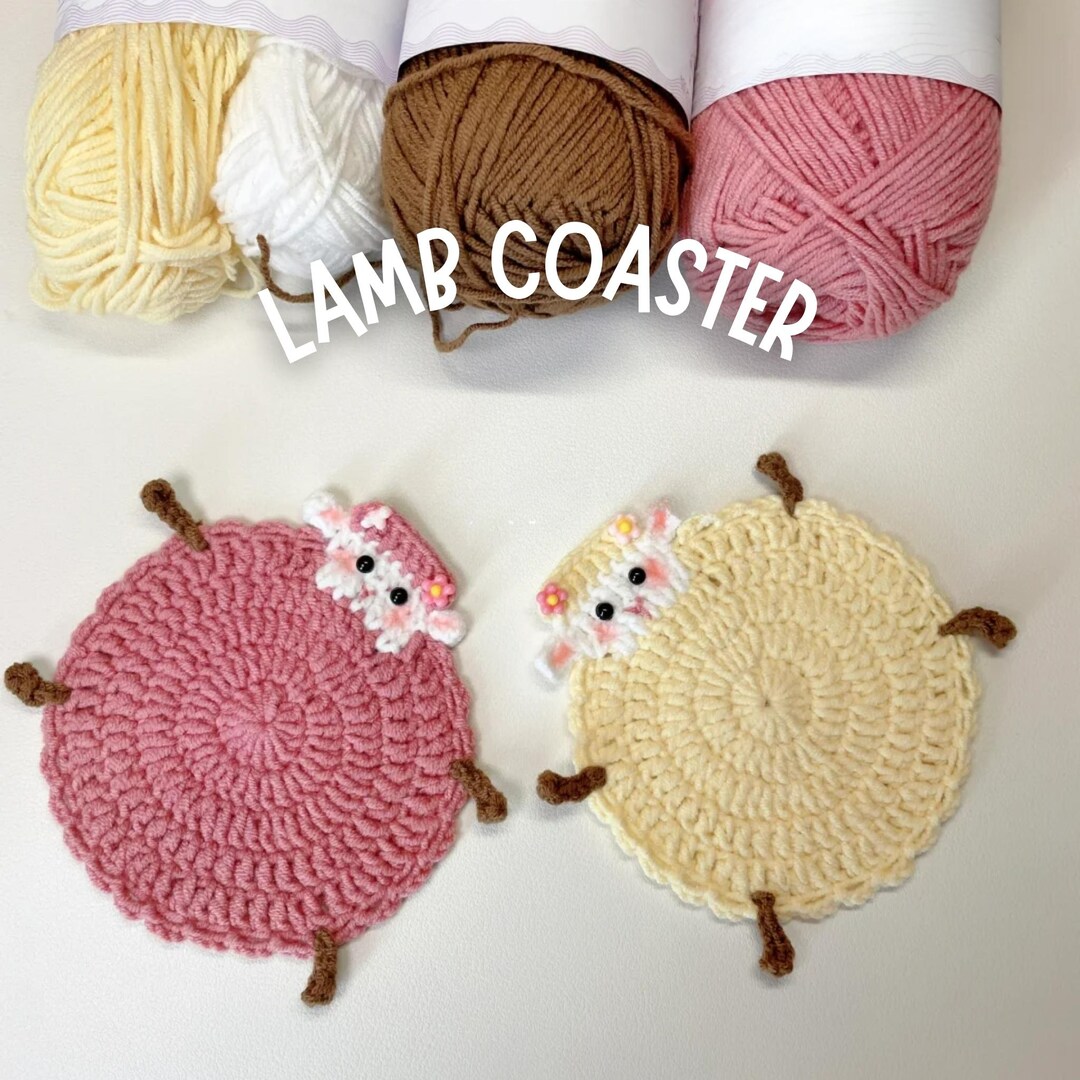 Crochet Sheep Coaster PDF Pattern, Lamb Coaster Amigurumi, Crochet Home ...