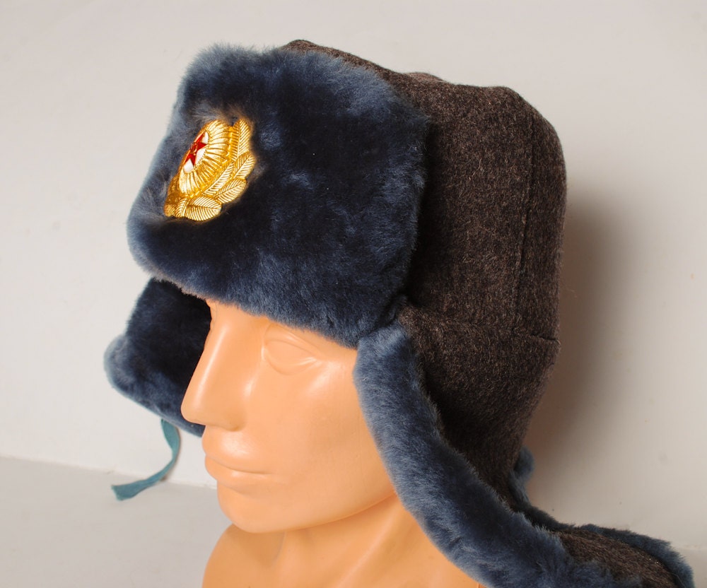 Vintage Military Winter Hat of the Soviet Army. Officer Winter Hat ...