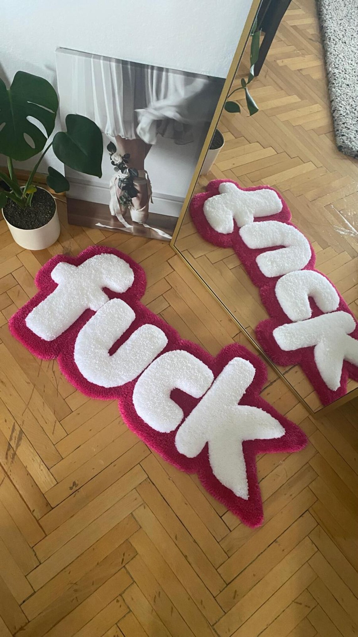 Handmade 3D Tufted Rug: F1CK Funny Decor (34.24 X 14.57 In) , Fluffy ...