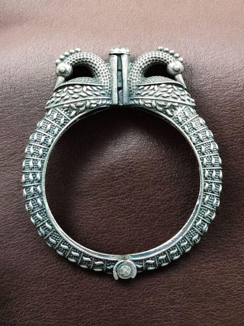 Oxidized Silver Elephant Bangle - Handmade Bohemian Cuff Bracelet - Etsy