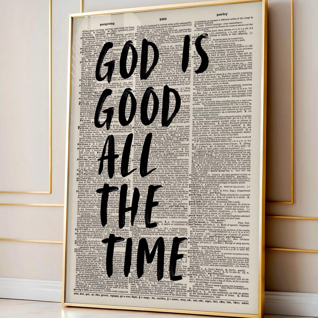 God is Good All the Time Newspaper Print, Neutral Christian Print ...