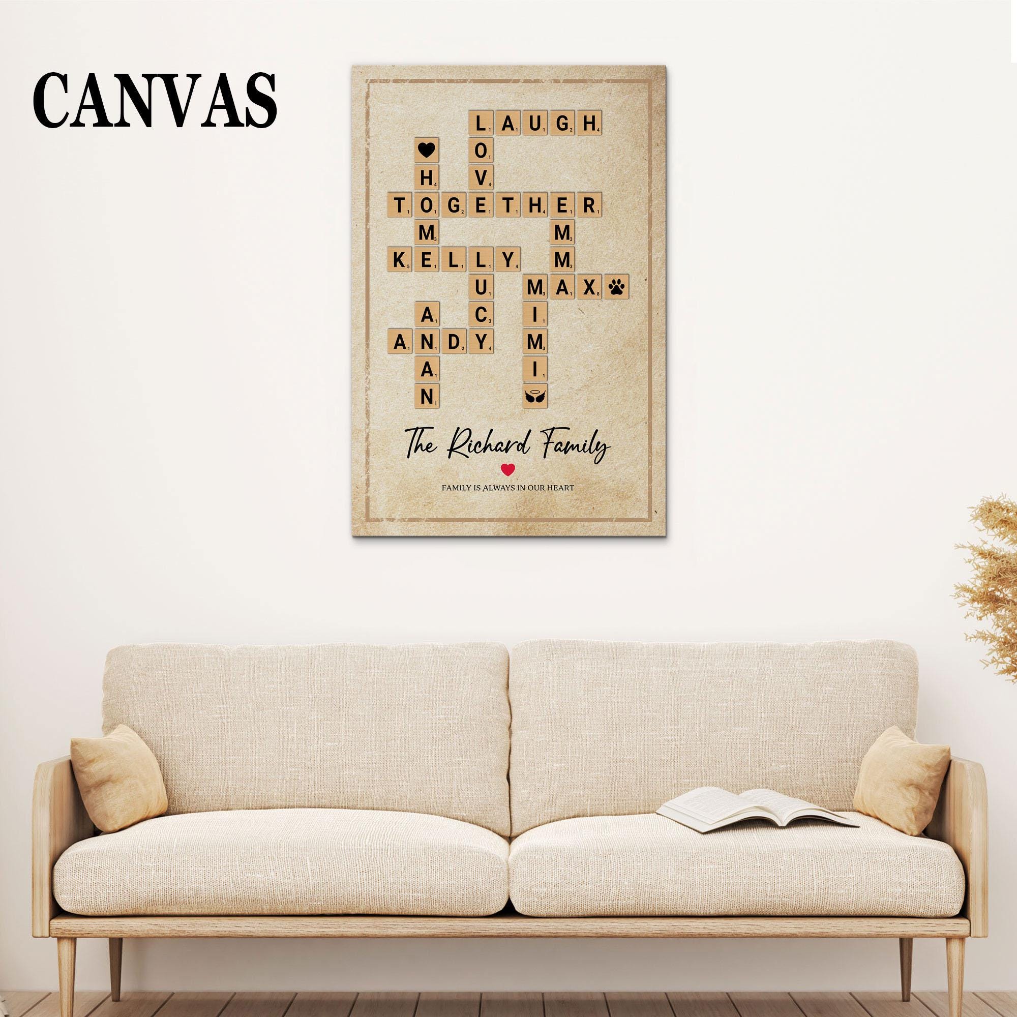 Custom Crossword Family Names Poster/canvas, Personalized Family Name ...