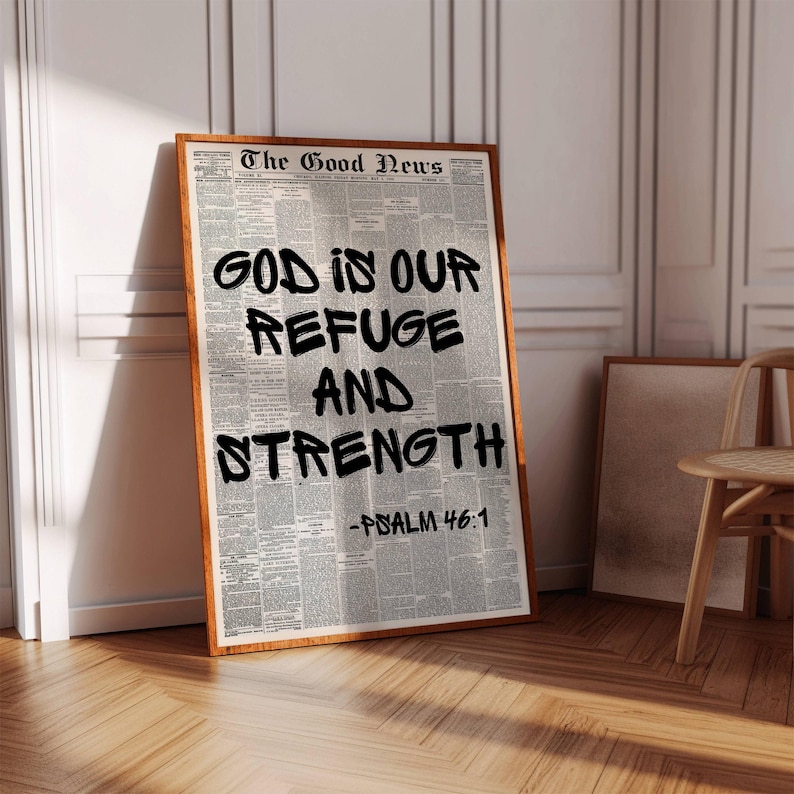 God is Our Refuge and Strength Psalm 46:1 Bible Verse Wall Art ...