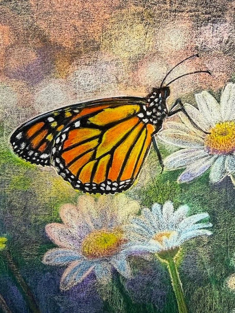 A Message in Wings: Monarch Butterfly & Daisy Chalkboard Artwork ...
