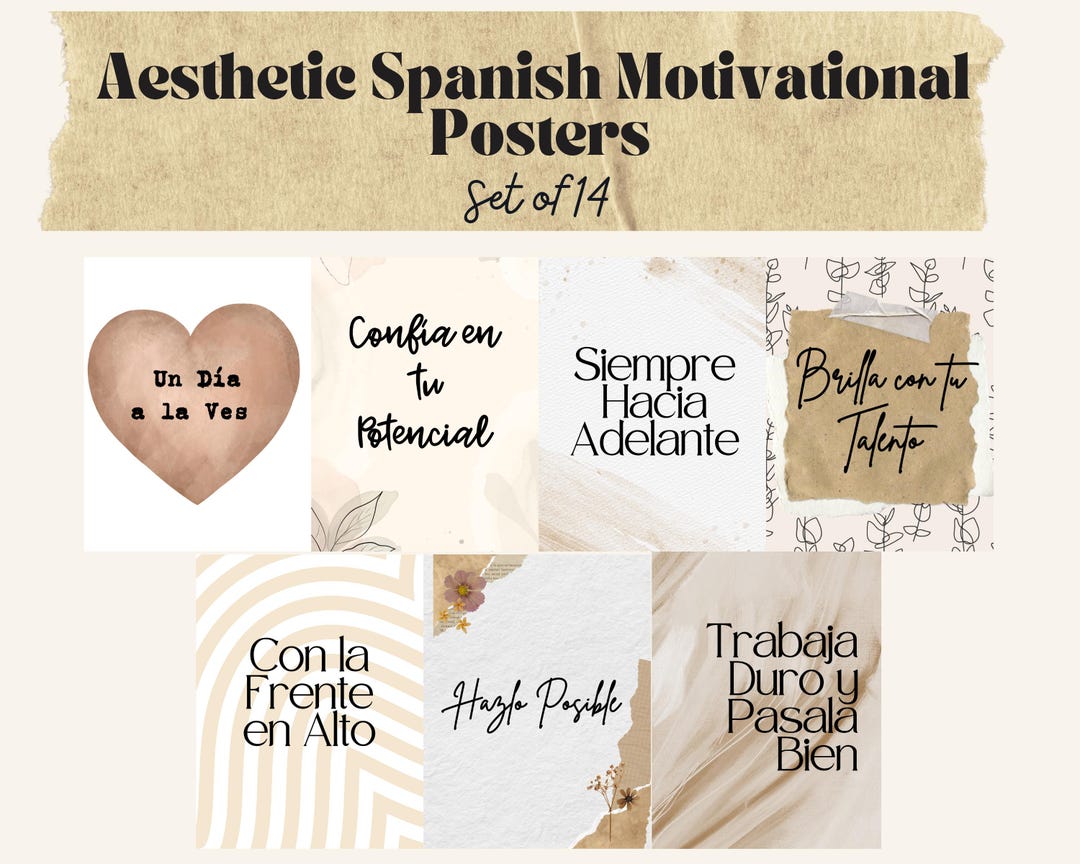 Spanish Motivational Posters | Neutral Classroom Decor (digital ...