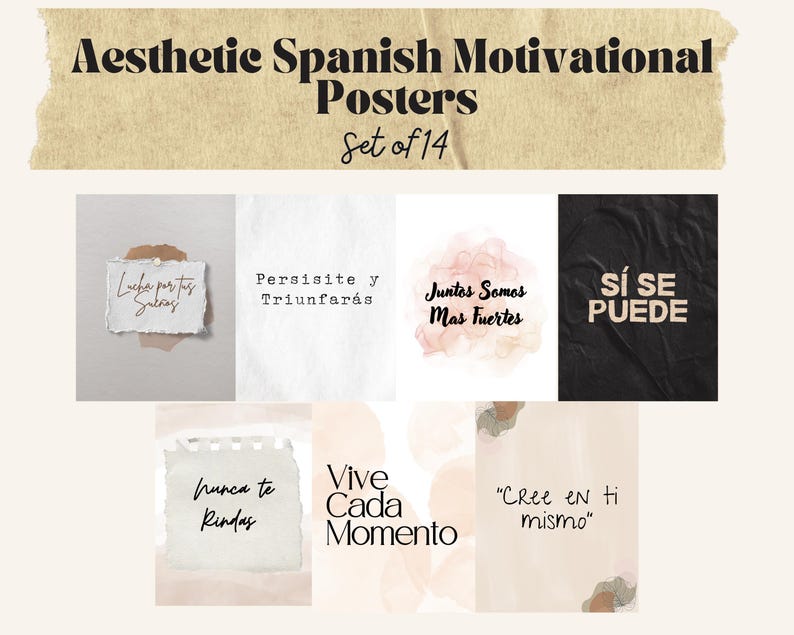 Spanish Motivational Posters | Neutral Classroom Decor (digital ...