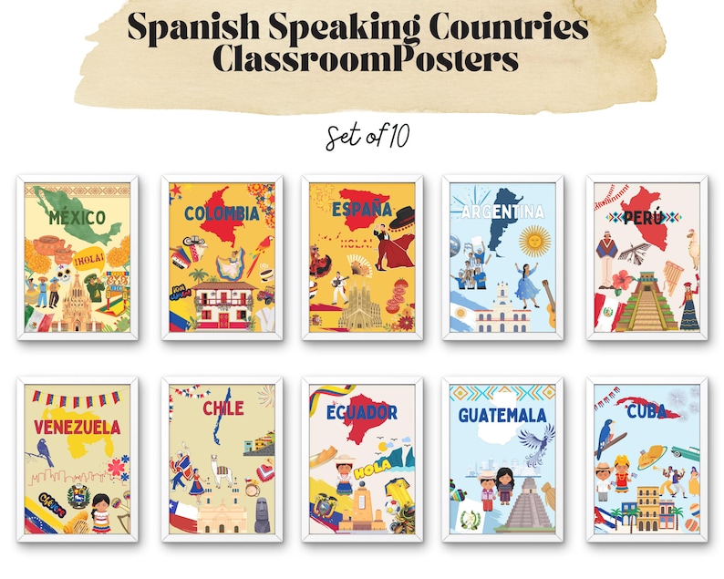 Spanish-speaking Countries Posters | Classroom Decor | Hispanic ...