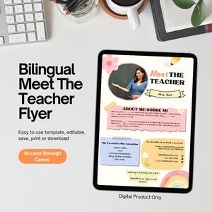 Bilingual Meet the Teacher Template | Editable Canva Printable ...