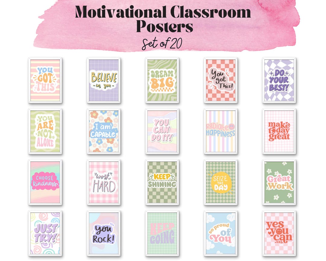 Classroom Motivational Posters: Pastel & Neutral Quote Prints (digital ...