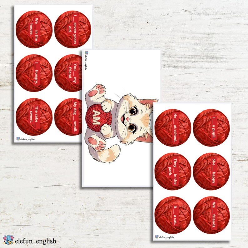 AM/IS/ARE Sorting Game | Learn English Verbs With Cute Cats - Etsy