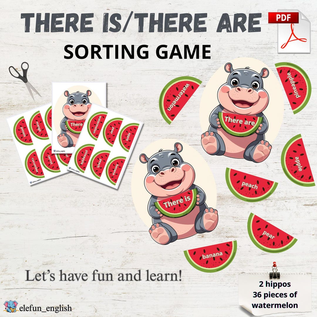There is / There Are Sorting Game | Fruit, Berries & Vegetables | ESL ...