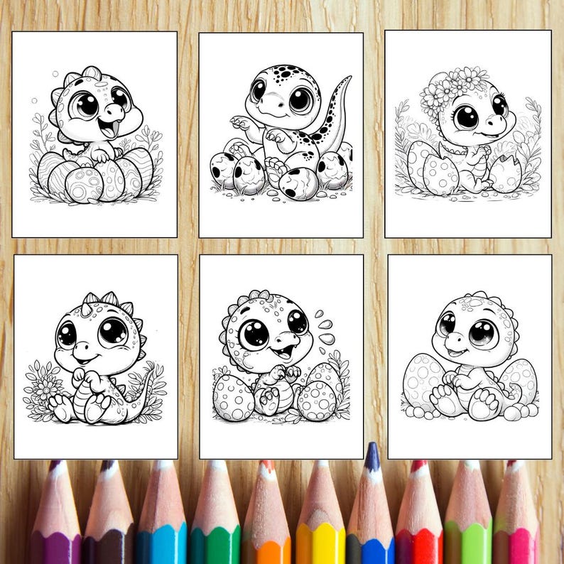 Baby Dinosaur Coloring Pages, A Bold and Easy Printable Instant ...