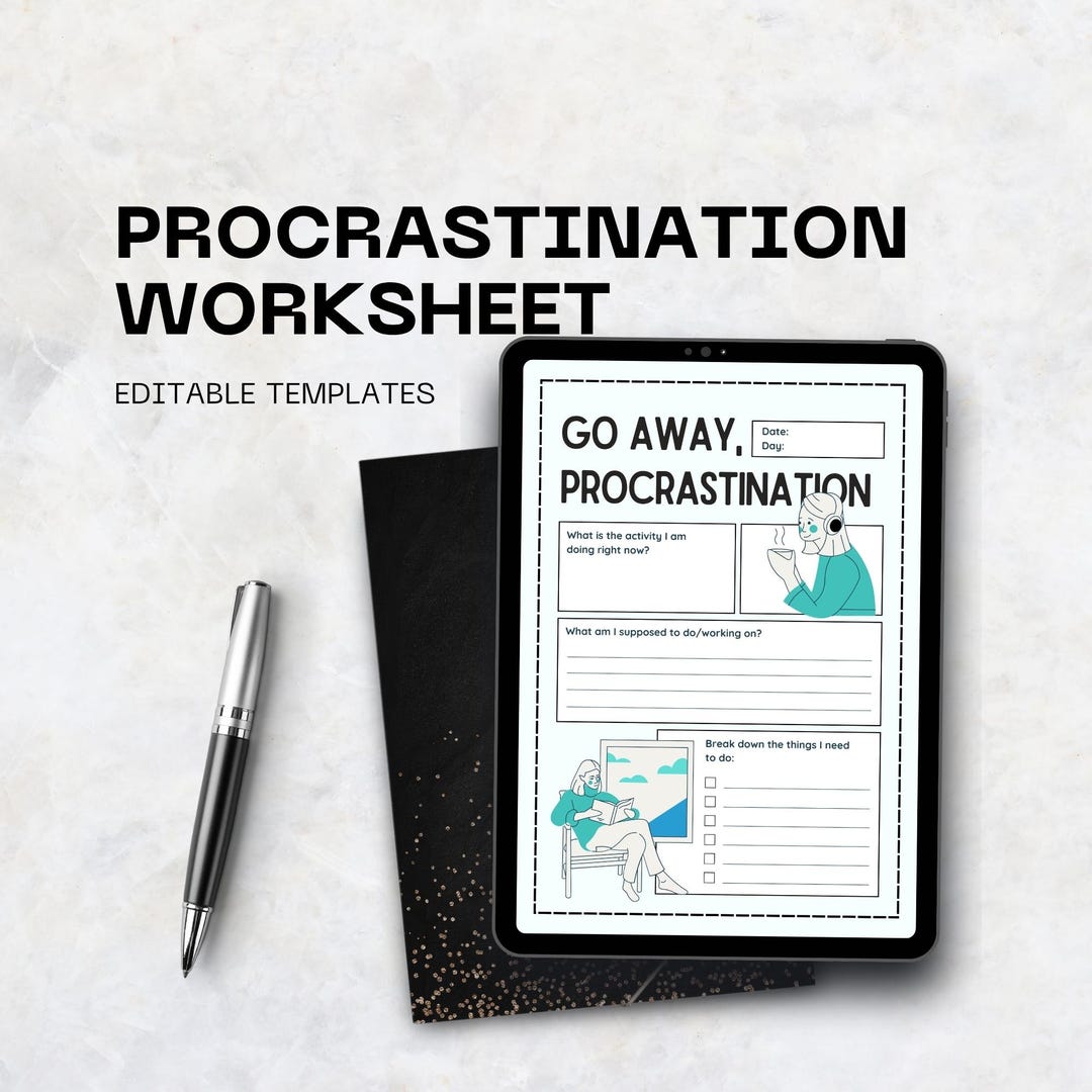 Printable Procrastination Tracker, Procrastination Worksheet, Anti ...