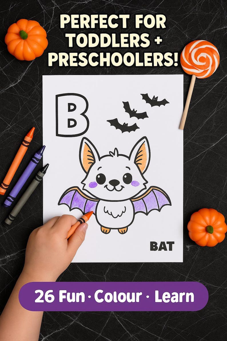 ABC Halloween Colouring Book | Printable Kids Activity | Toddler ...