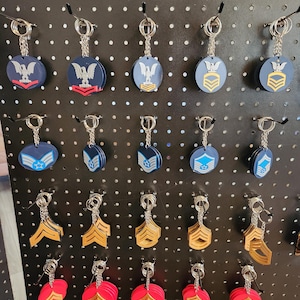US Military Rank Keychain| Custom Army, Navy, Air Force, Marine Corps ...