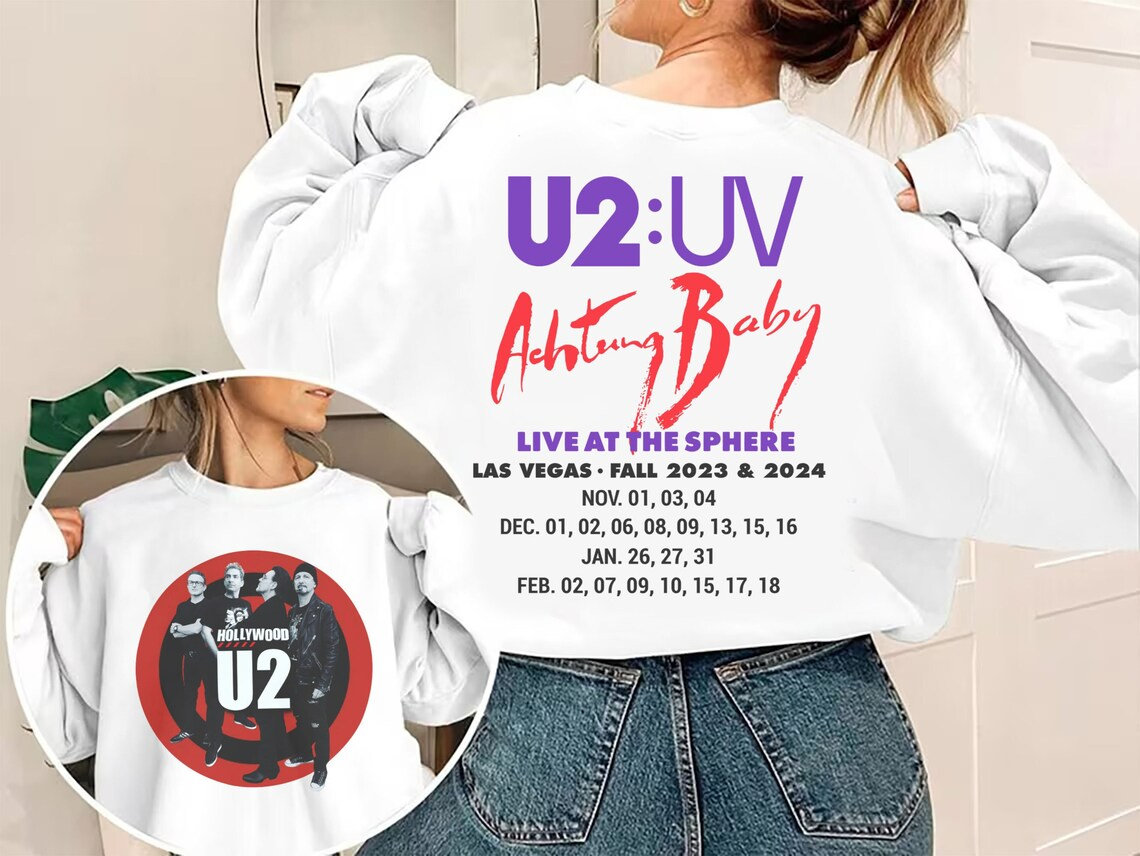 Las Vegas U2 Ultraviolet Sphere 2023 Shirt, U2 Band Achtung Baby Live ...