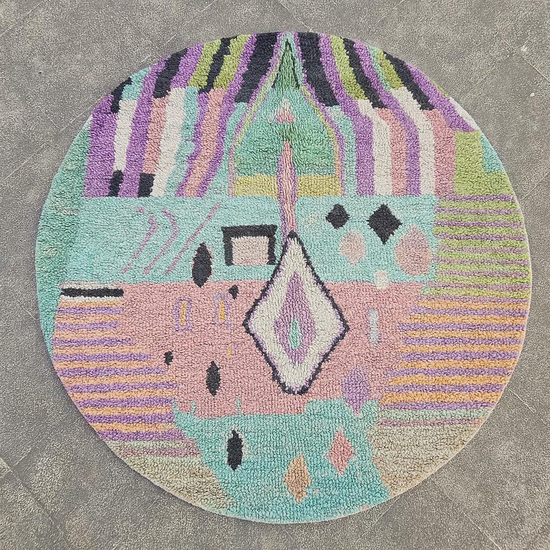Handmade Moroccan Round Rug - Beni Ourain Rug- Custom Round Rug ...