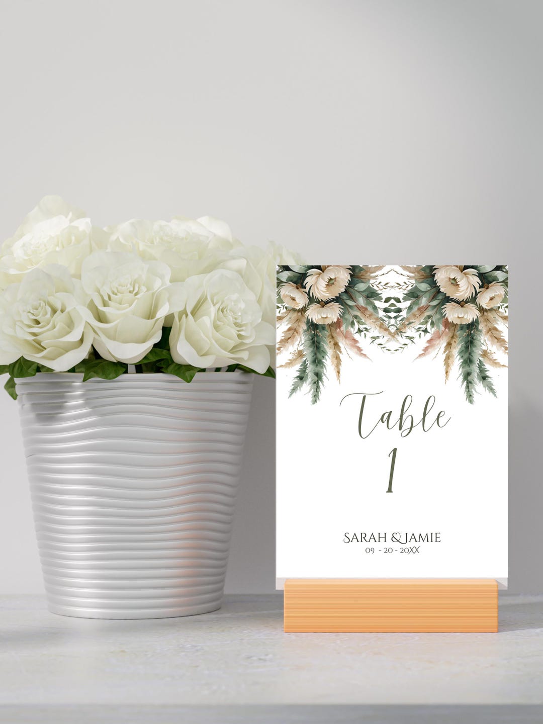 Elegant, Rustic Wedding Table Numbers. Digital Download Template Fully ...