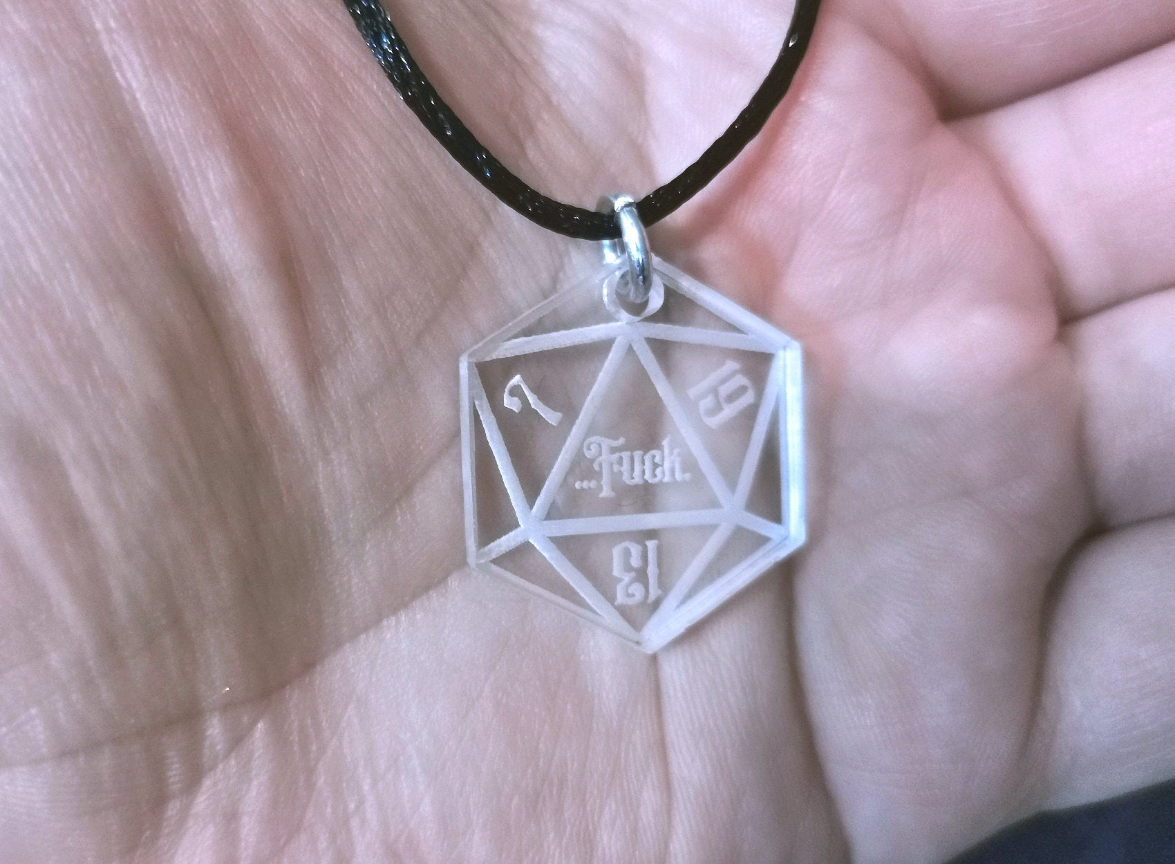 D20 Fumble Dice Laser Cut and Engraved Acrylic Pendant - Etsy UK