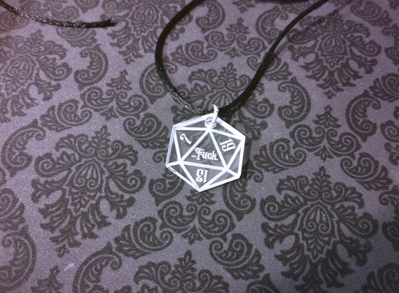 D20 Fumble Dice Laser Cut and Engraved Acrylic Pendant - Etsy Canada