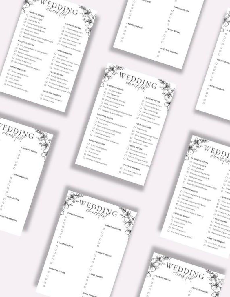 Wedding Checklist Printable | Wedding Planning Pages PDF | Wedding Day ...