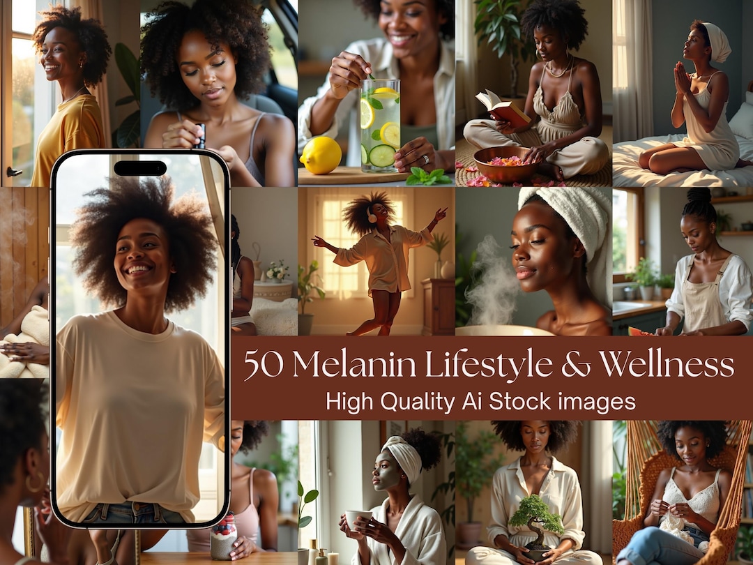 50 Melanin Lifestyle & Wellness Stock Photos | Bold Black Women Self ...