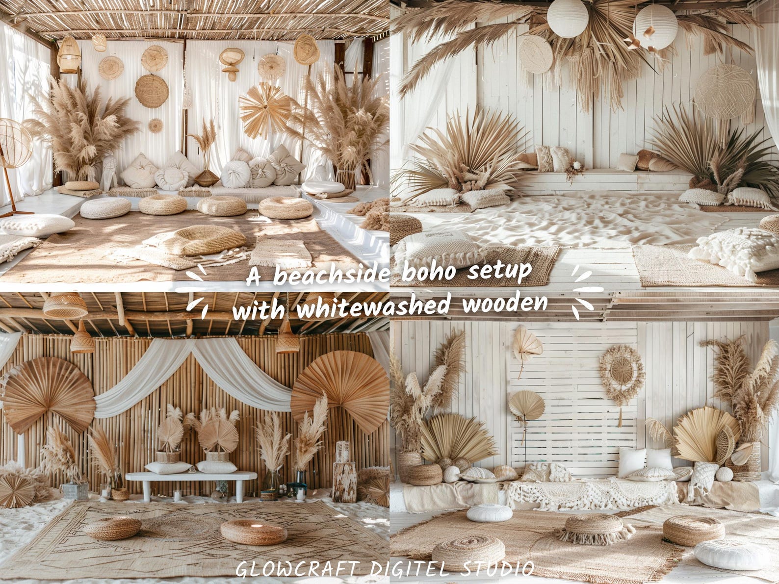 Boho Wedding Theme Backdrop | Digital Bohemian Arch and Floral ...