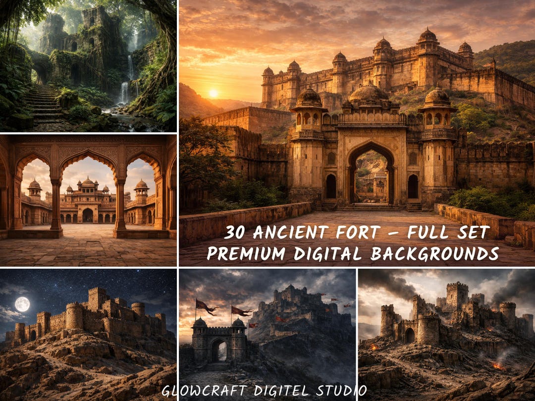 30 Ancient Fort Digital Backgrounds | Royal Historic Architecture ...