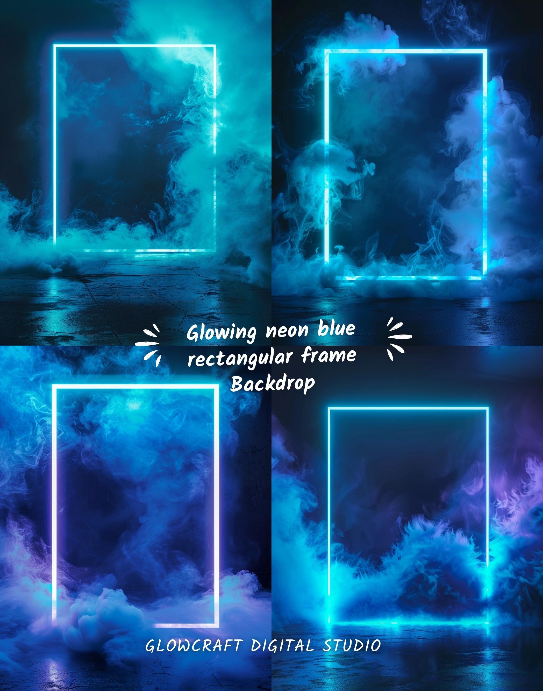 Neon Sports Frame Backdrop Bundle | Digital Light and Fog Backgrounds ...