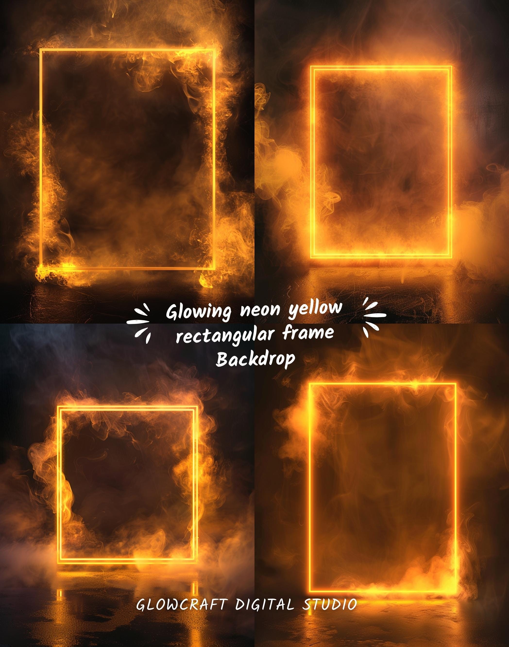 Neon Sports Frame Backdrop Bundle | Digital Light and Fog Backgrounds ...