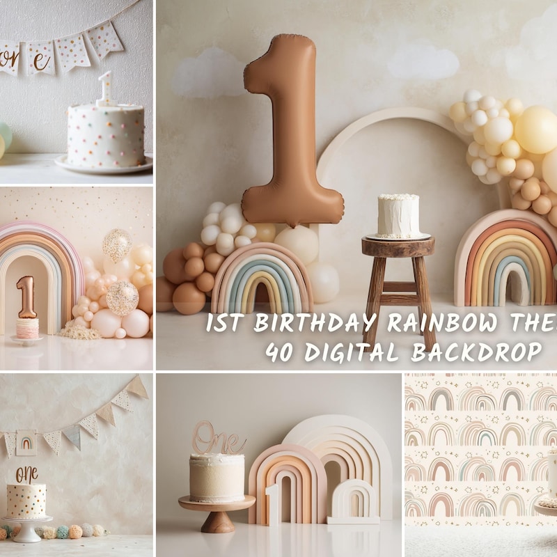 Colorful First Birthday Backdrop - Etsy Canada