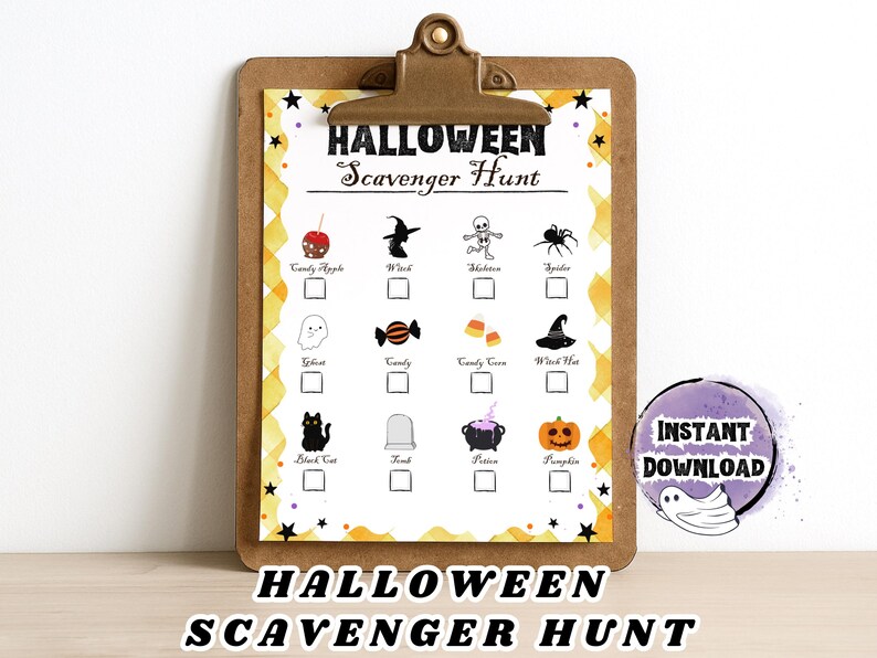 Halloween Scavenger Hunt for Kids Printable Instant Digital Download ...