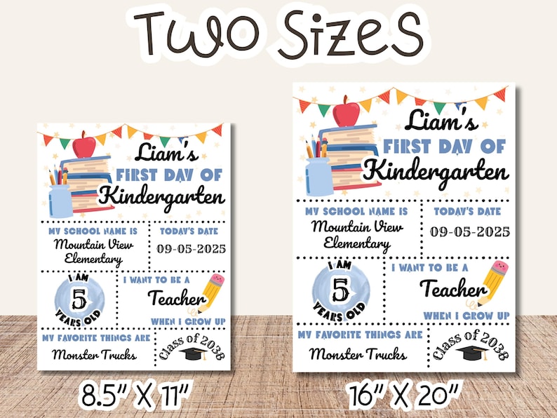 First Day of School Sign Editable Template Back to School Sign Last Day ...