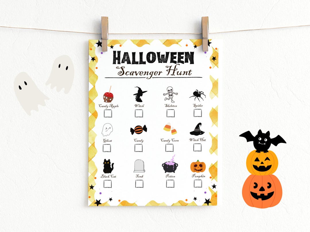Halloween Scavenger Hunt for Kids Printable Instant Digital Download ...
