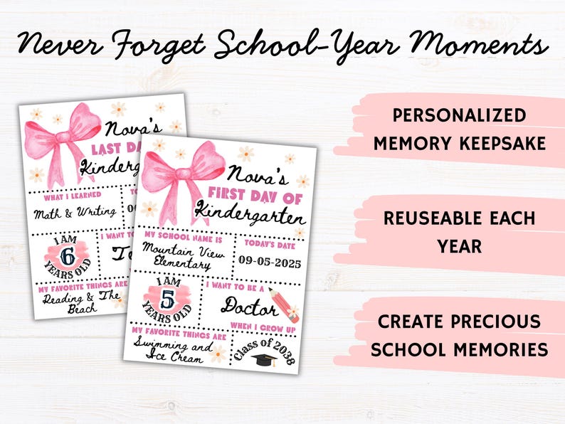 First Day of School Sign Editable Digital Download Printable Last Day ...