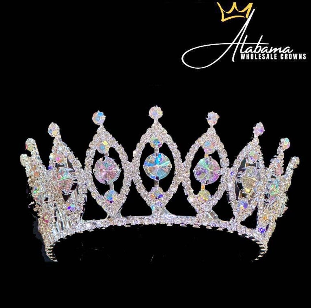 The Bellee Series-2"x4" Fully Round Rhinestone Crown\ - Etsy