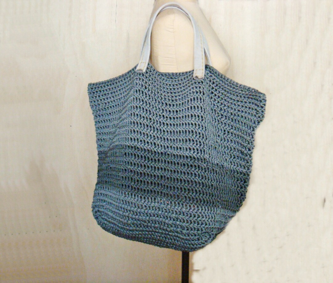 Large Tote Bag Crochet Pattern Oversized Bag Pattern With Leather ...