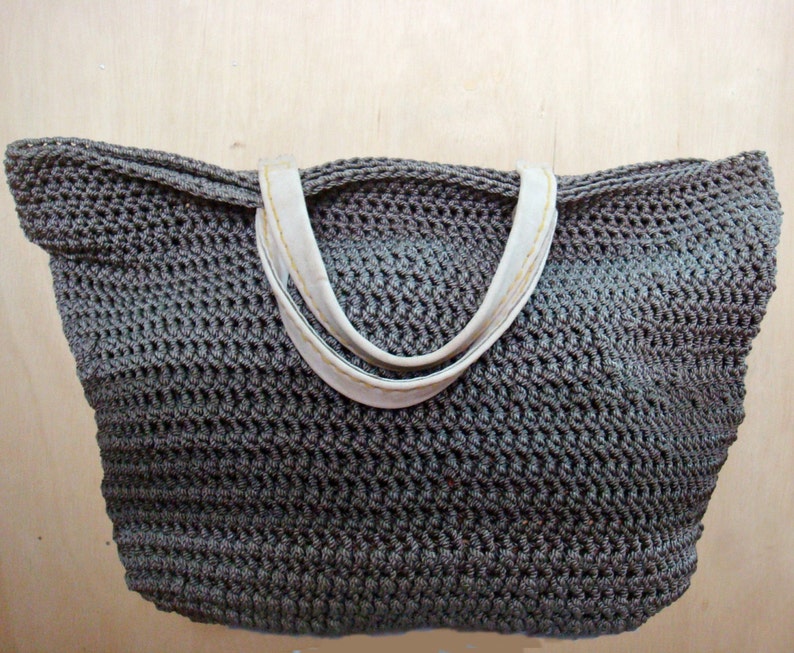 Large Tote Bag Crochet Pattern Oversized Bag Pattern With Leather ...