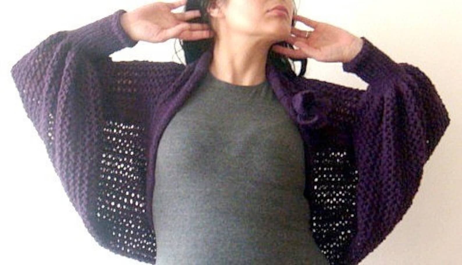 Knitting Pattern Long Sleeved Shrug, Lace Bolero, Flower Brooch, 40 - Etsy