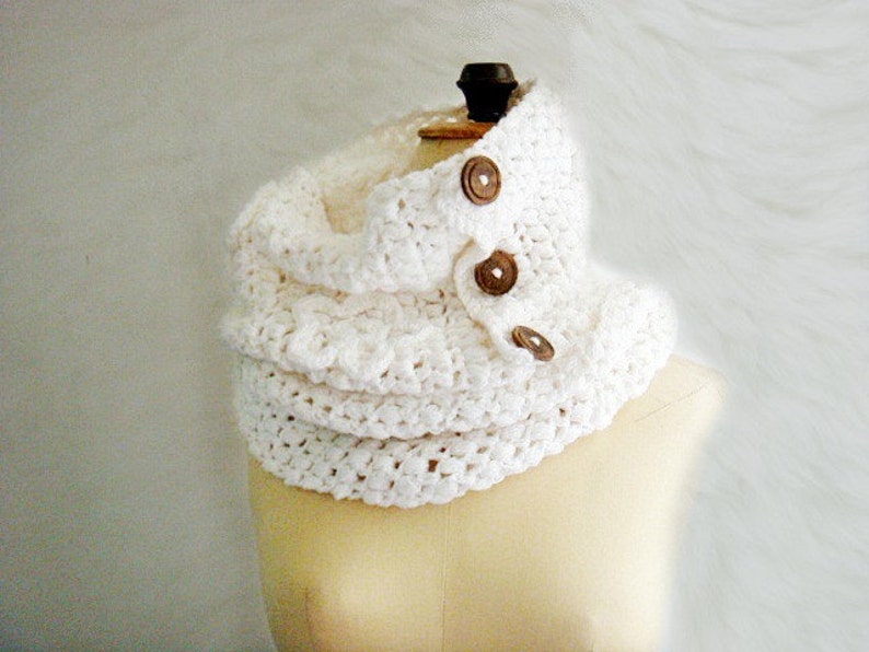 Crochet Pattern Tutorial Button up Scarf Cowl Neckwarmer Snood, 31 - Etsy