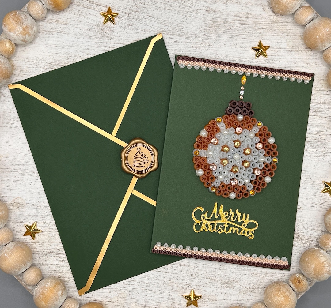 Luxury Handmade Christmas Card | Elegant Holiday Greeting Card | Golden ...