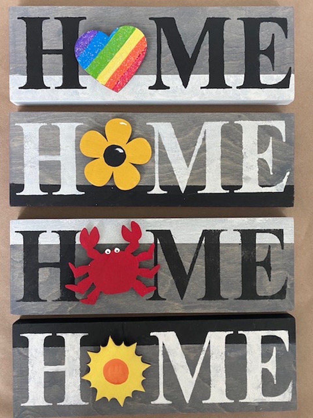Changable Home Sign With Magnets Small Sign 12x4 With Magnetic Shapes ...