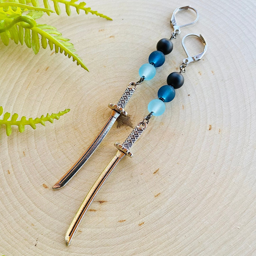 Demon Slayer Muichiro Beaded Earring Set - Anime Earrings / Anime ...