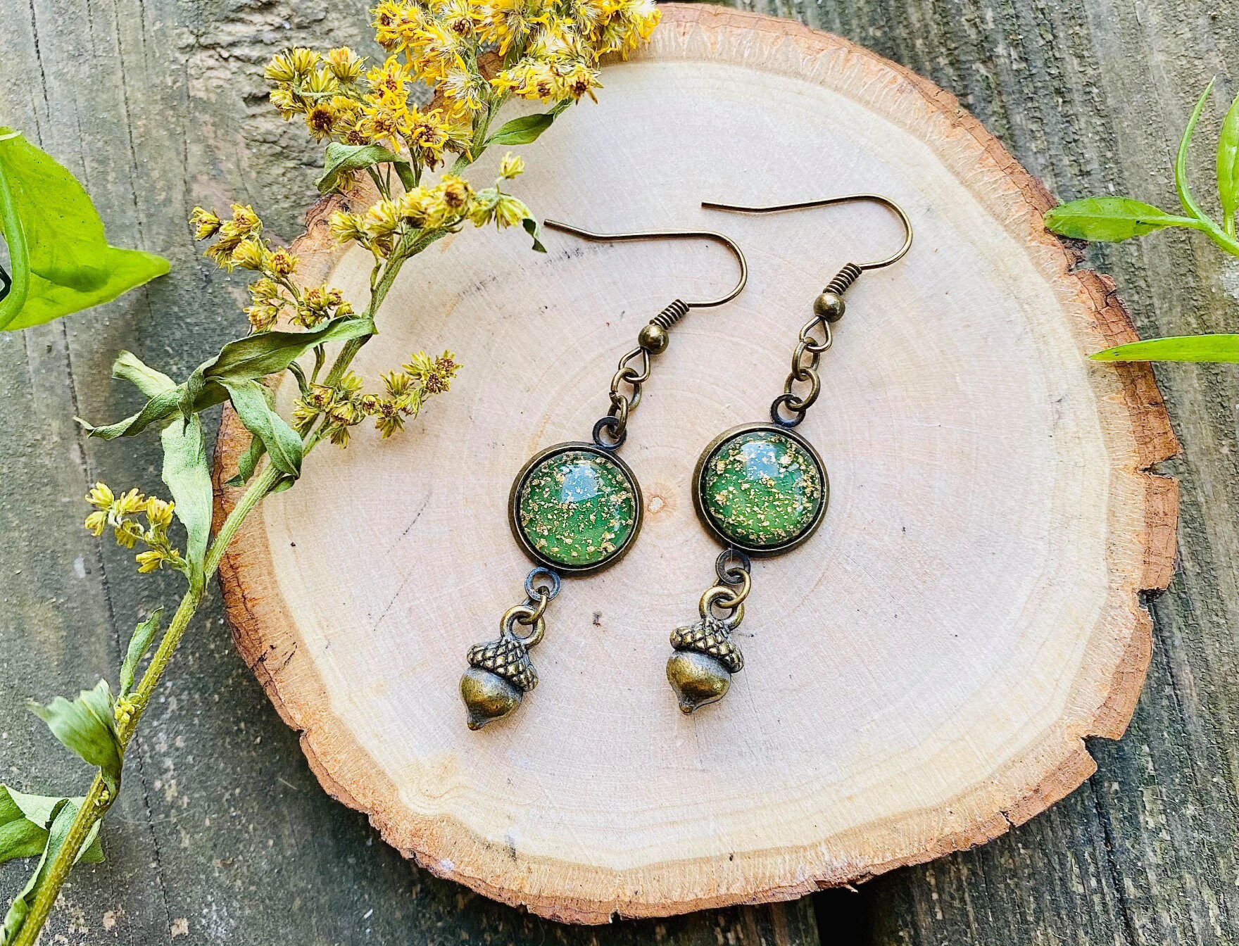 Cottagecore Acorn Bronze Earring Set - Cottagecore Jewelry / Autumn ...