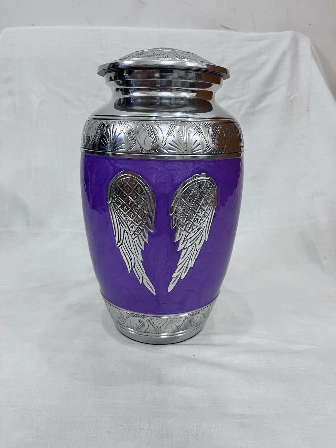 Celestial Wings Cremation Urn: Handcrafted Blue Brass Memorial Urn - Etsy