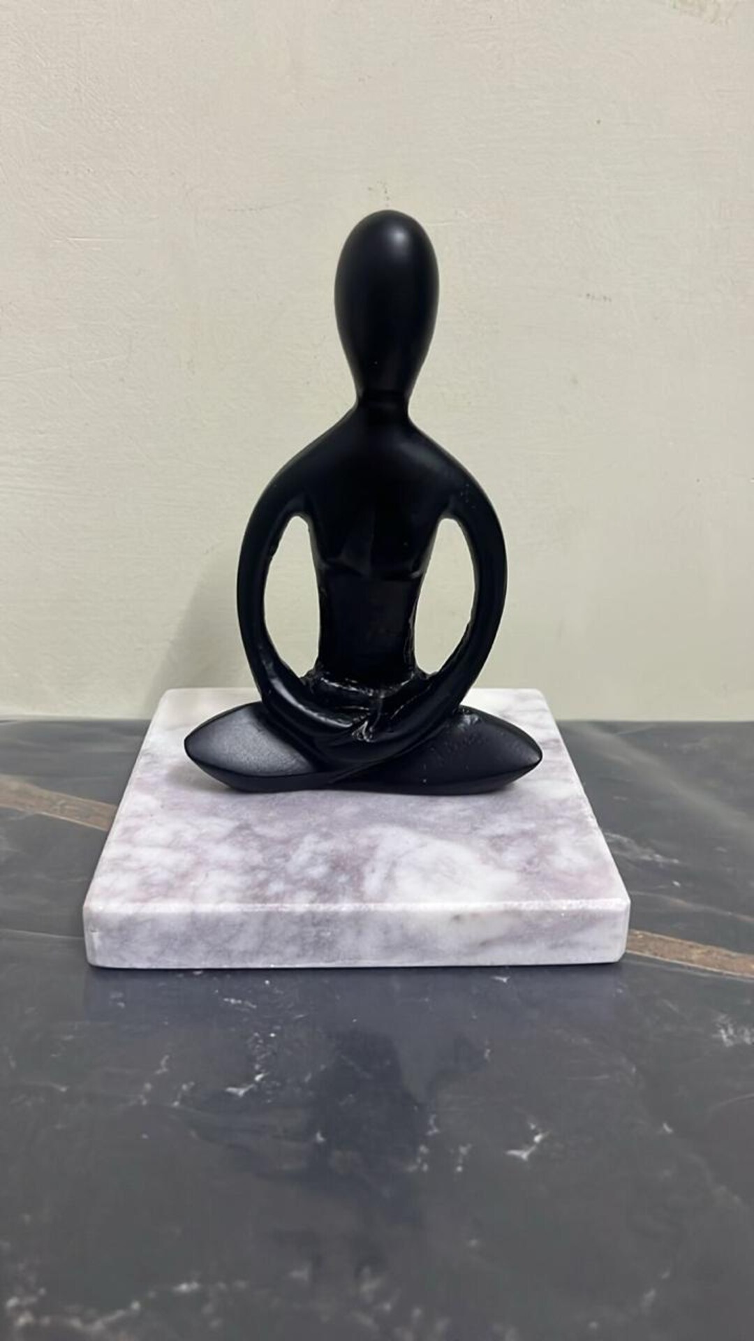 Minimalist Abstract Human Figurine - Modern Metal Sitting Sculpture ...