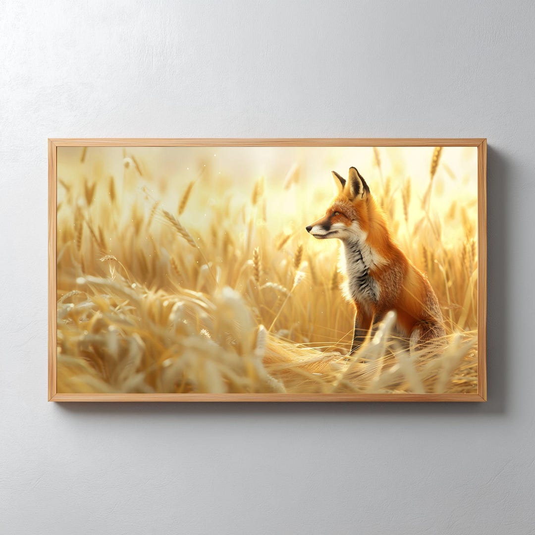 Realistic Fox in Golden Wheat Field – Frame TV Digital Art - Etsy